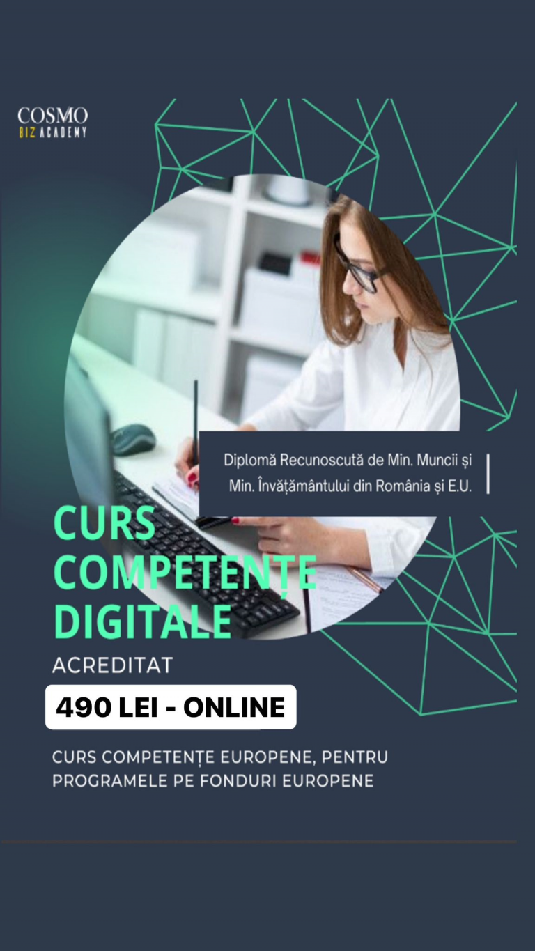 CURS ACREDITAT COMPETENȚE DIGITALE – ONLINE – COSMO Beauty School – Acreditata Ministerul Educatiei